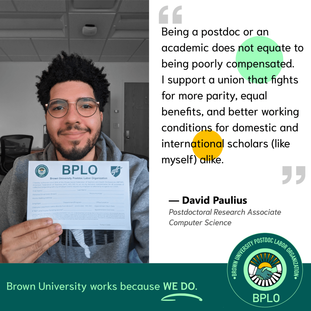 Brown Postdoc Labor Organization – Brown University works because WE DO!